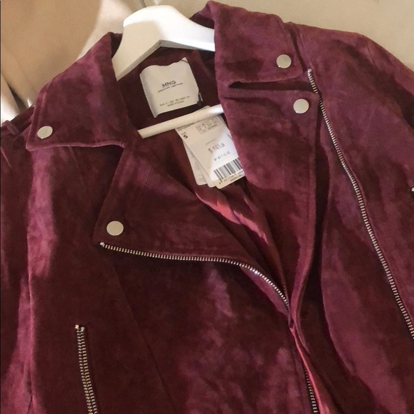 Mango | Jackets & Coats | Motorcycle Red Leather Jacket | Poshmark